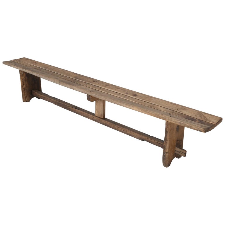 Antique French Farm Table Bench at 1stDibs