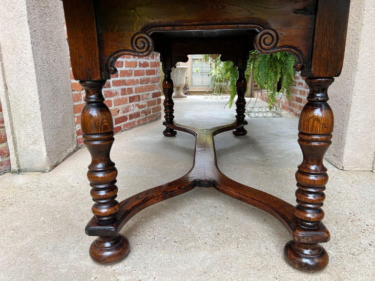 Antique French Farm Table Dining Library Desk Carved Oak Farmhouse For ...
