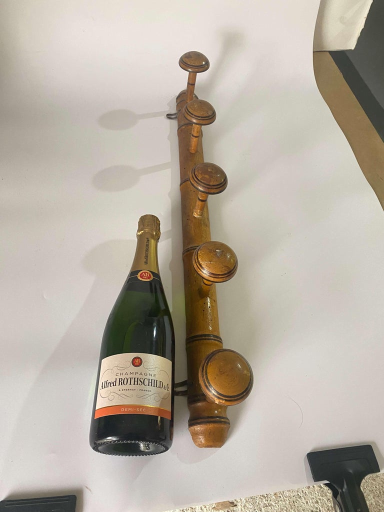 Antique French Faux Bamboo Carved Coat and Hat Rack, circa 1920 For ...