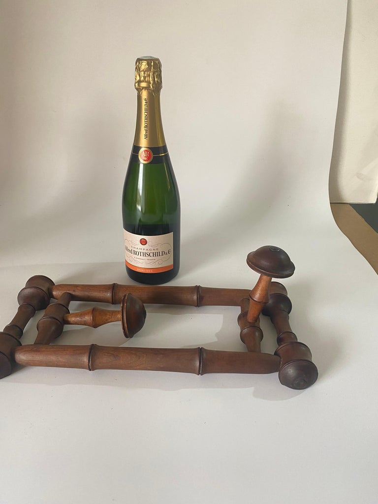 Antique French Faux Bamboo Carved Coat and Hat Rack, circa 1920 For ...