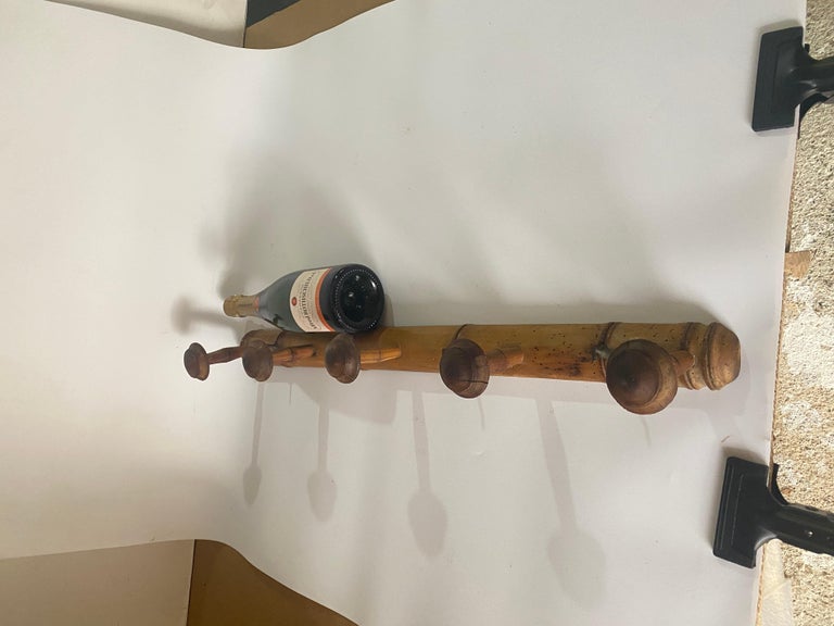 Antique French Faux Bamboo Carved Coat and Hat Rack, circa 1920 For ...