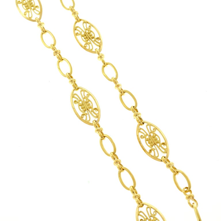 Antique French Filigree Necklace For Sale at 1stDibs | gold filigree ...