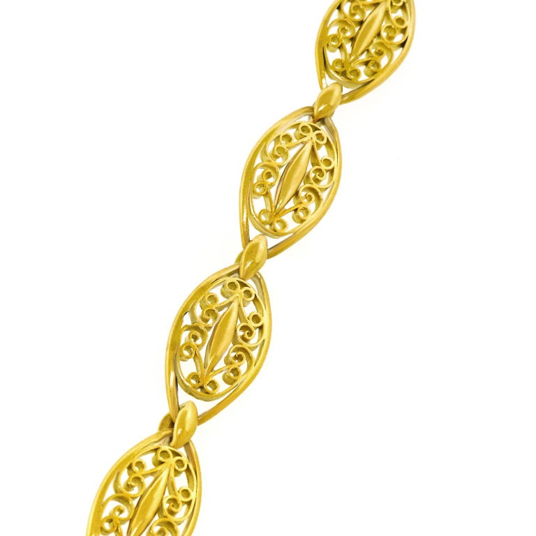 Antique French Filigree Gold Bracelet at 1stDibs