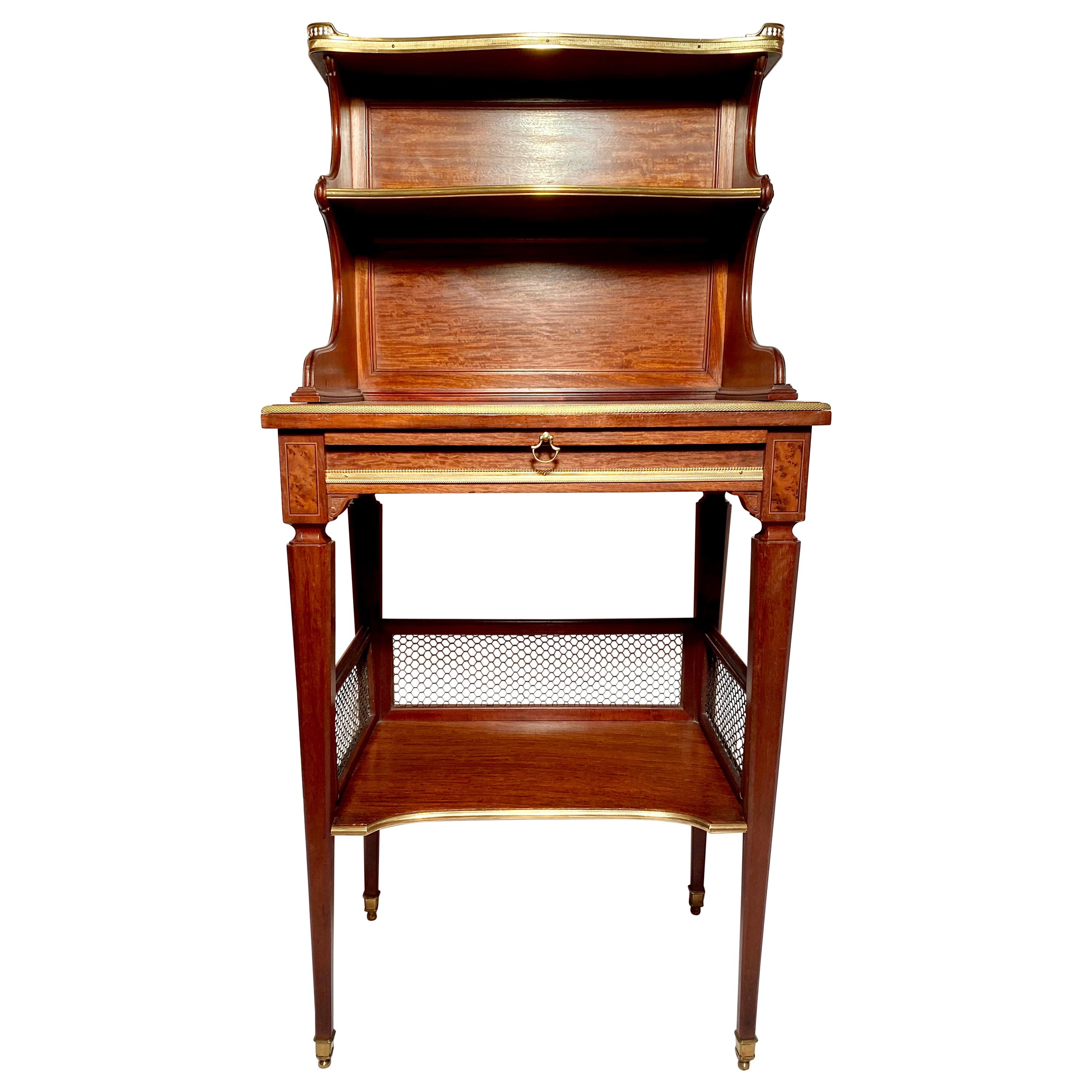 Antique French Flamed Mahogany Night Table with Bronze Mounts, circa ...
