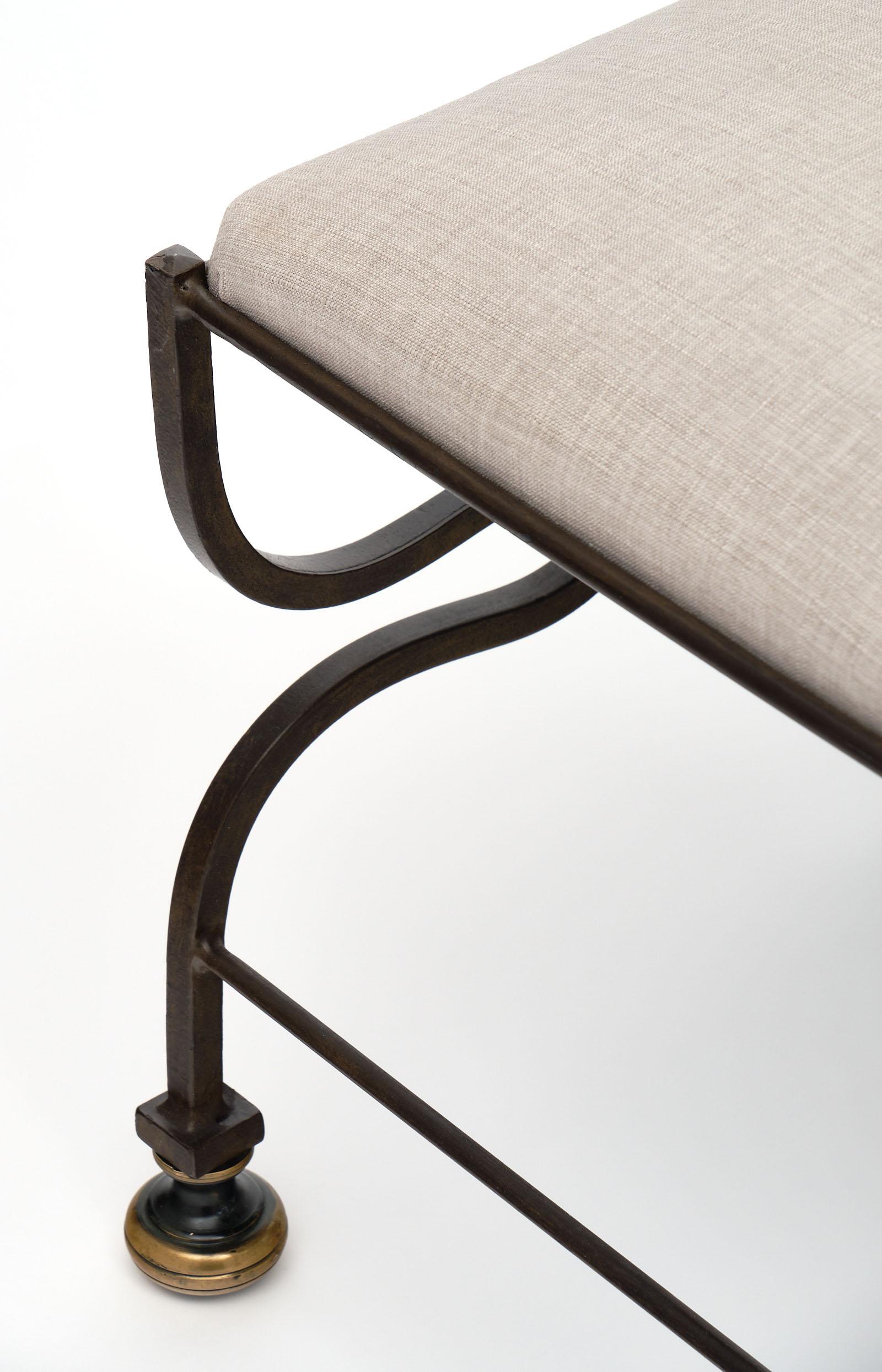 Antique French Forged Iron Bench at 1stDibs