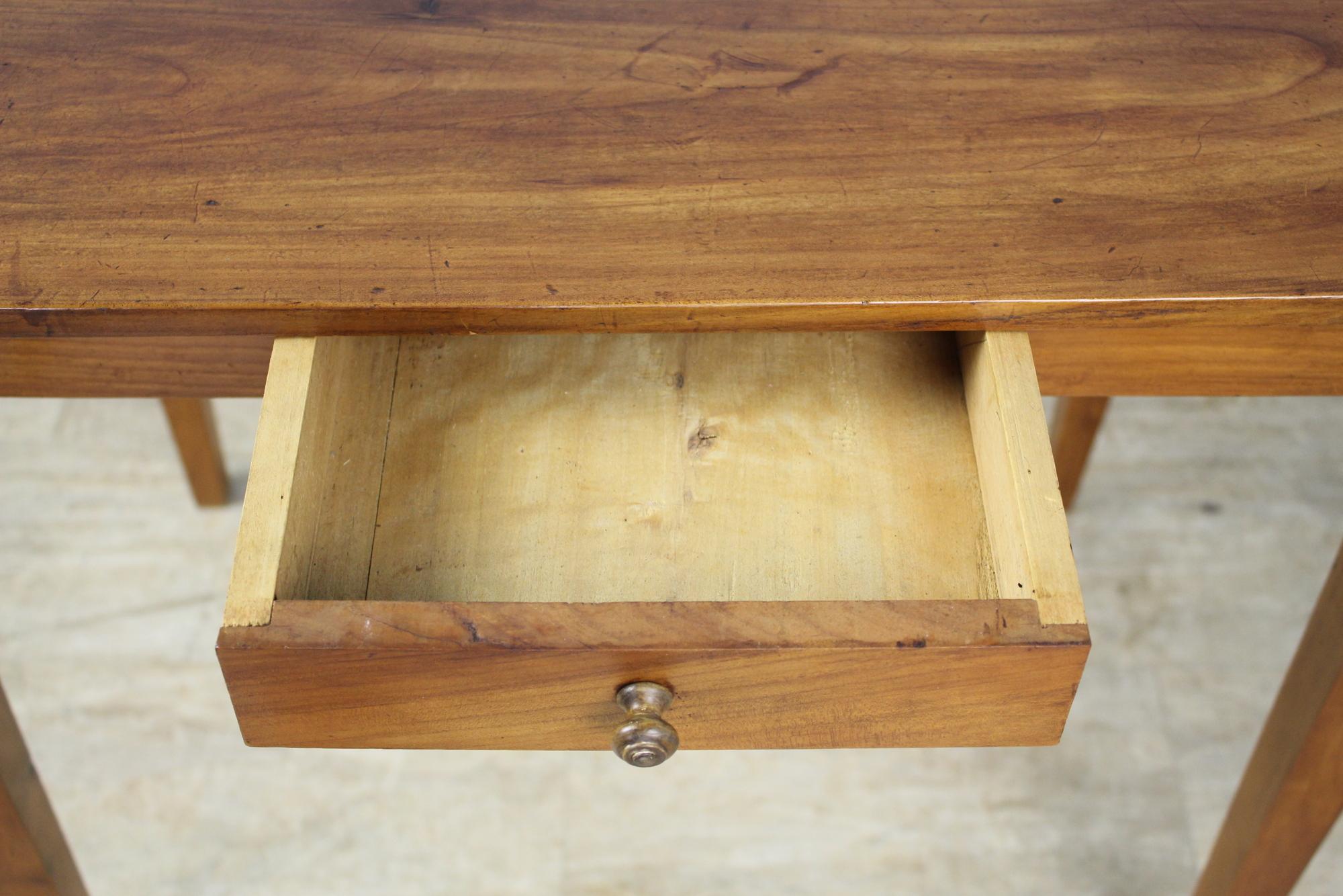 Antique French Fruitwood Side Table, Breadboard Ends For Sale at ...