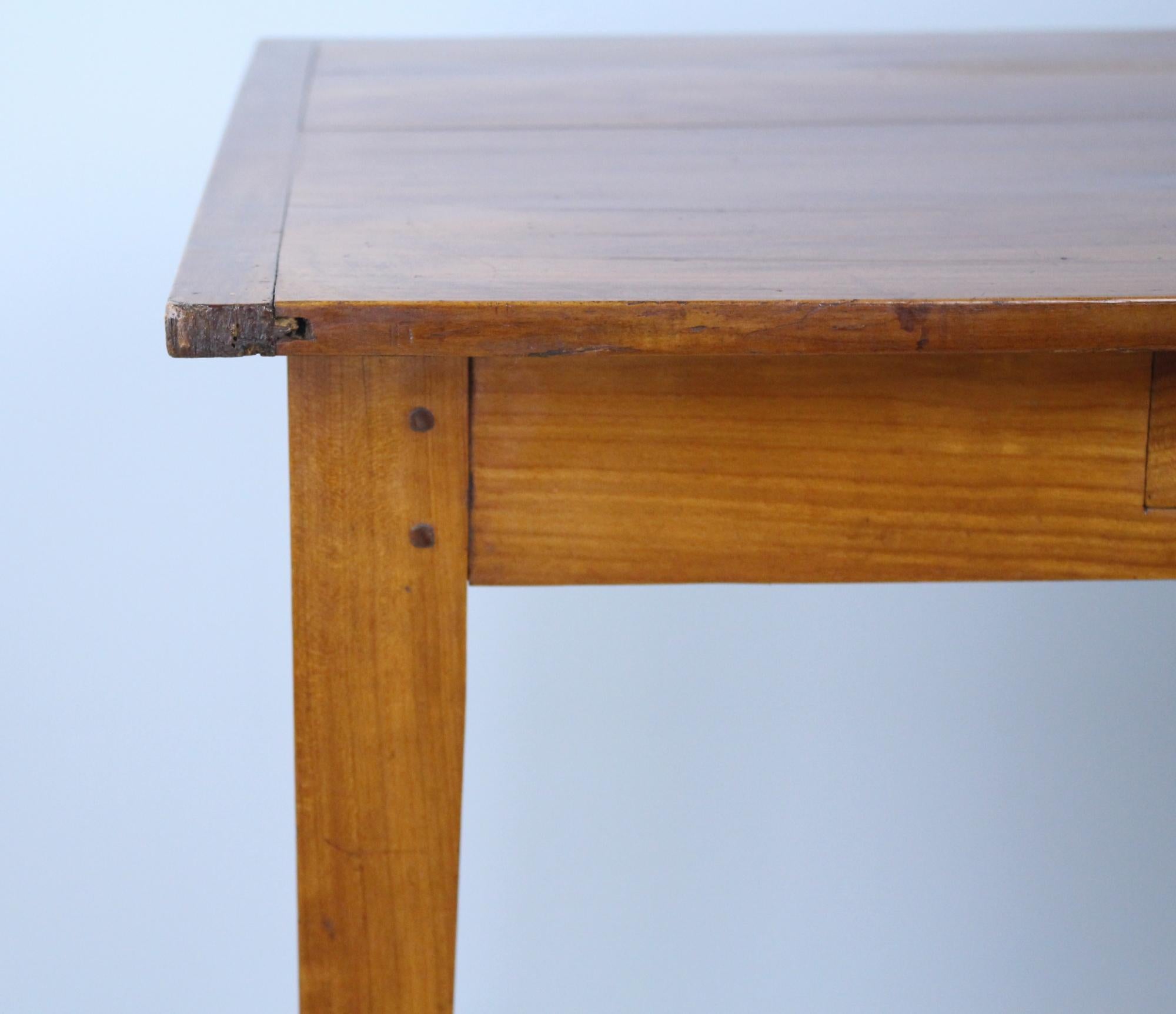 Antique French Fruitwood Side Table, Breadboard Ends For Sale at ...