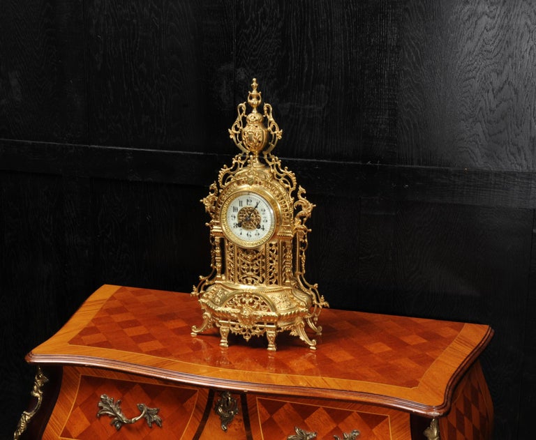 Antique French Gilt Bronze Baroque Clock at 1stDibs