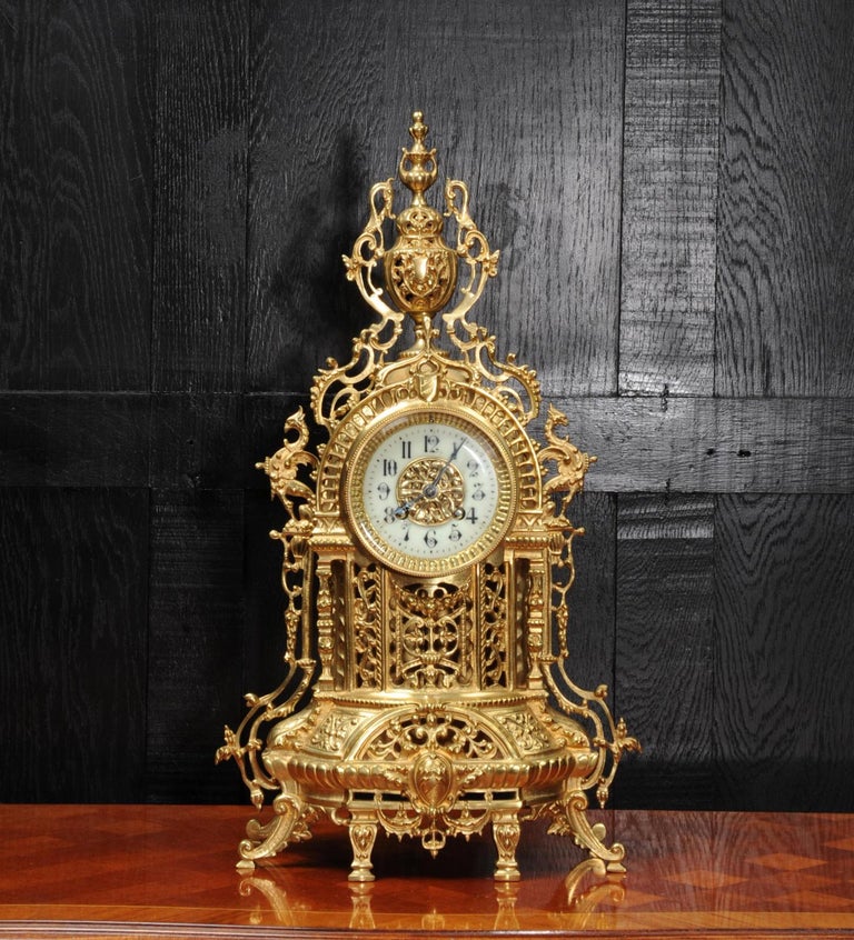 Antique French Gilt Bronze Baroque Clock at 1stDibs