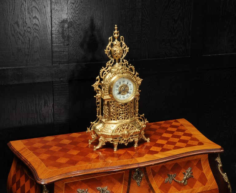 Antique French Gilt Bronze Baroque Clock at 1stDibs