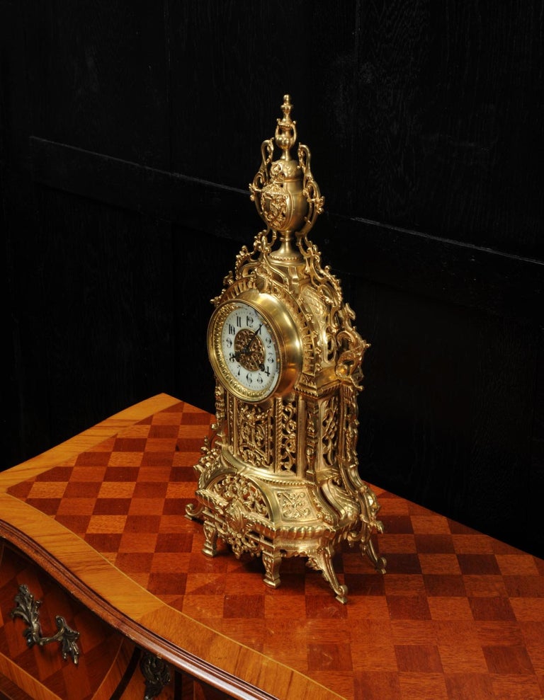 Antique French Gilt Bronze Baroque Clock at 1stDibs