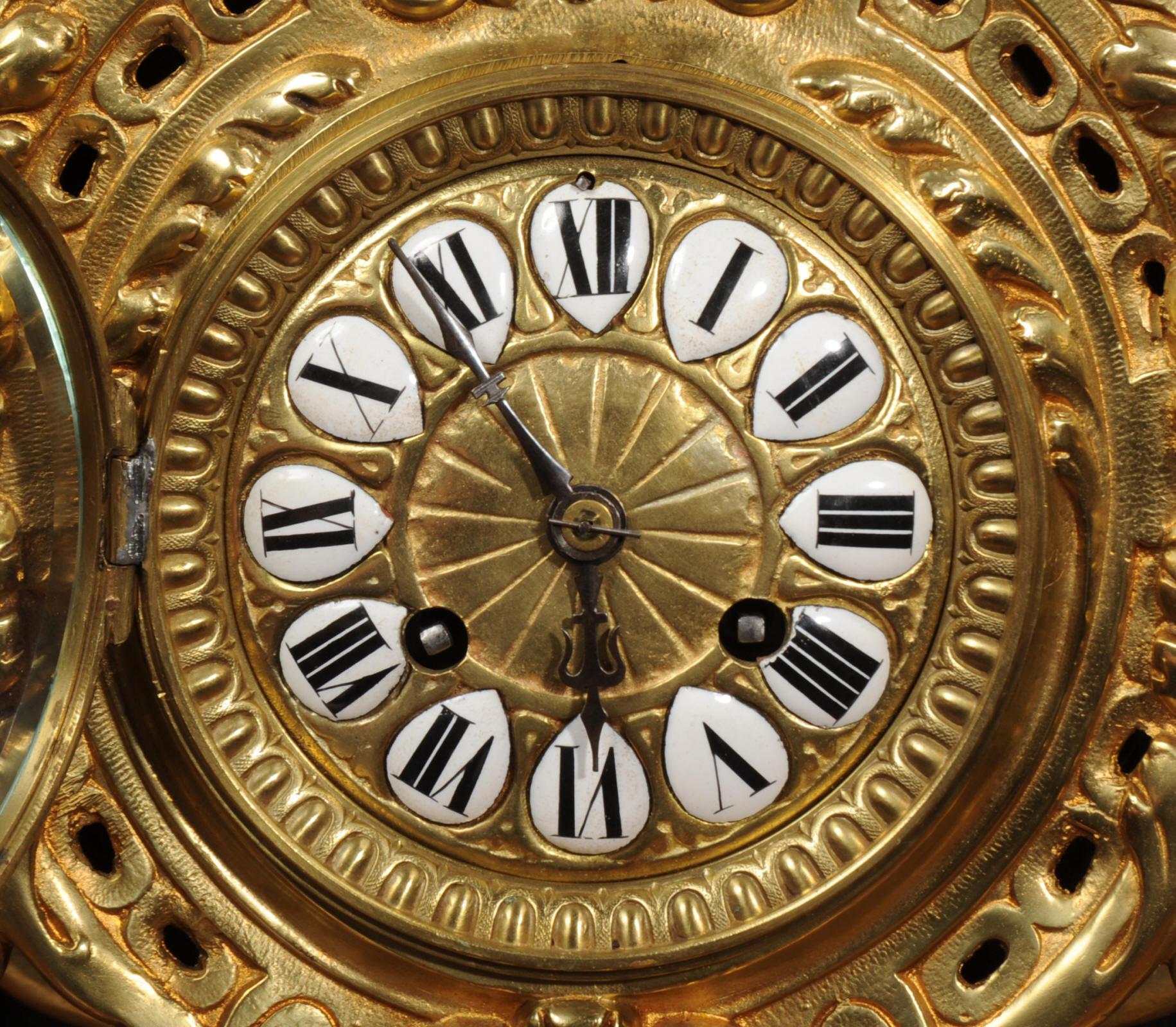 Antique French Gilt Bronze Baroque Clock, Mythical Sea at 1stDibs