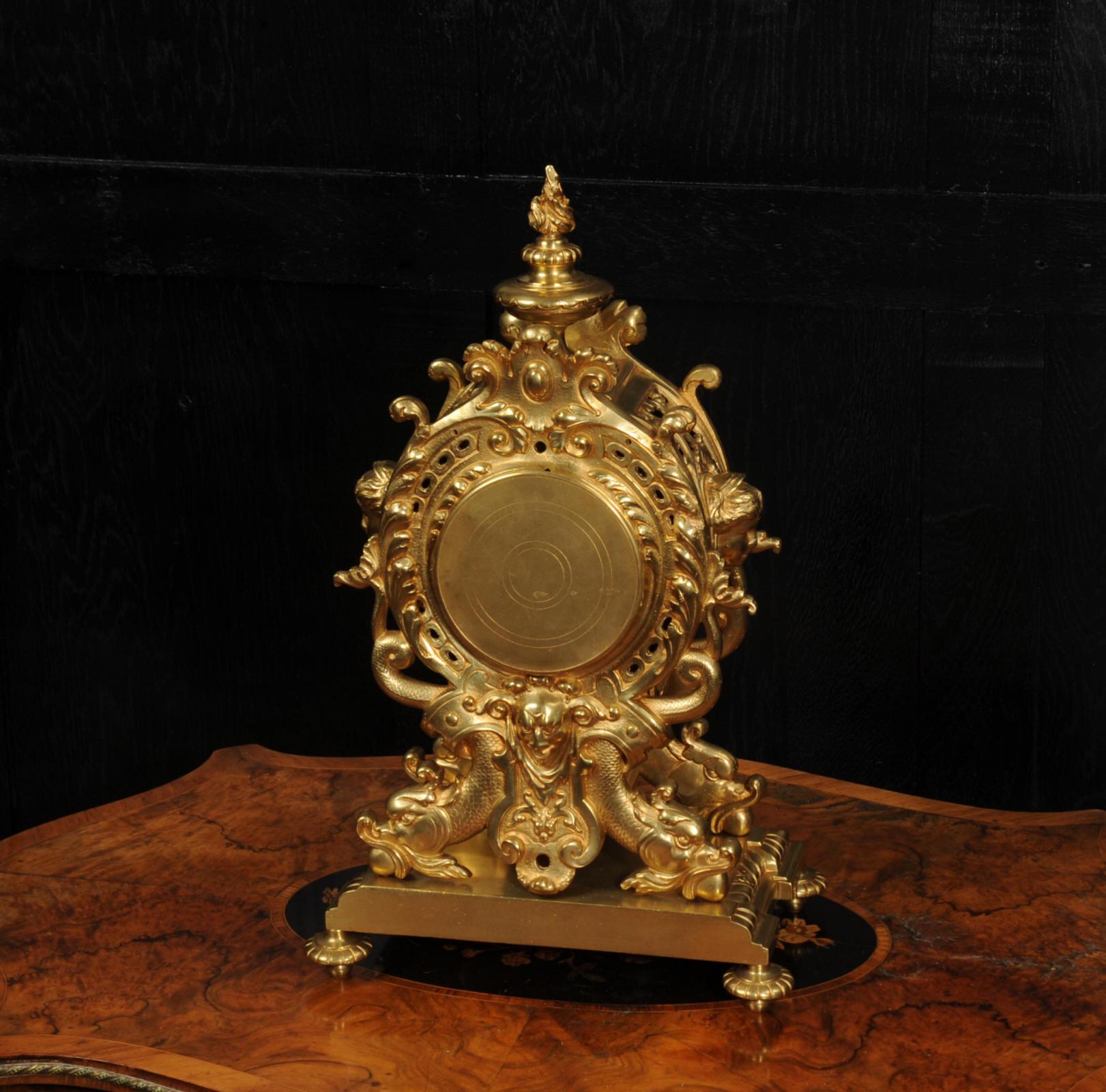 Antique French Gilt Bronze Baroque Clock, Mythical Sea at 1stDibs