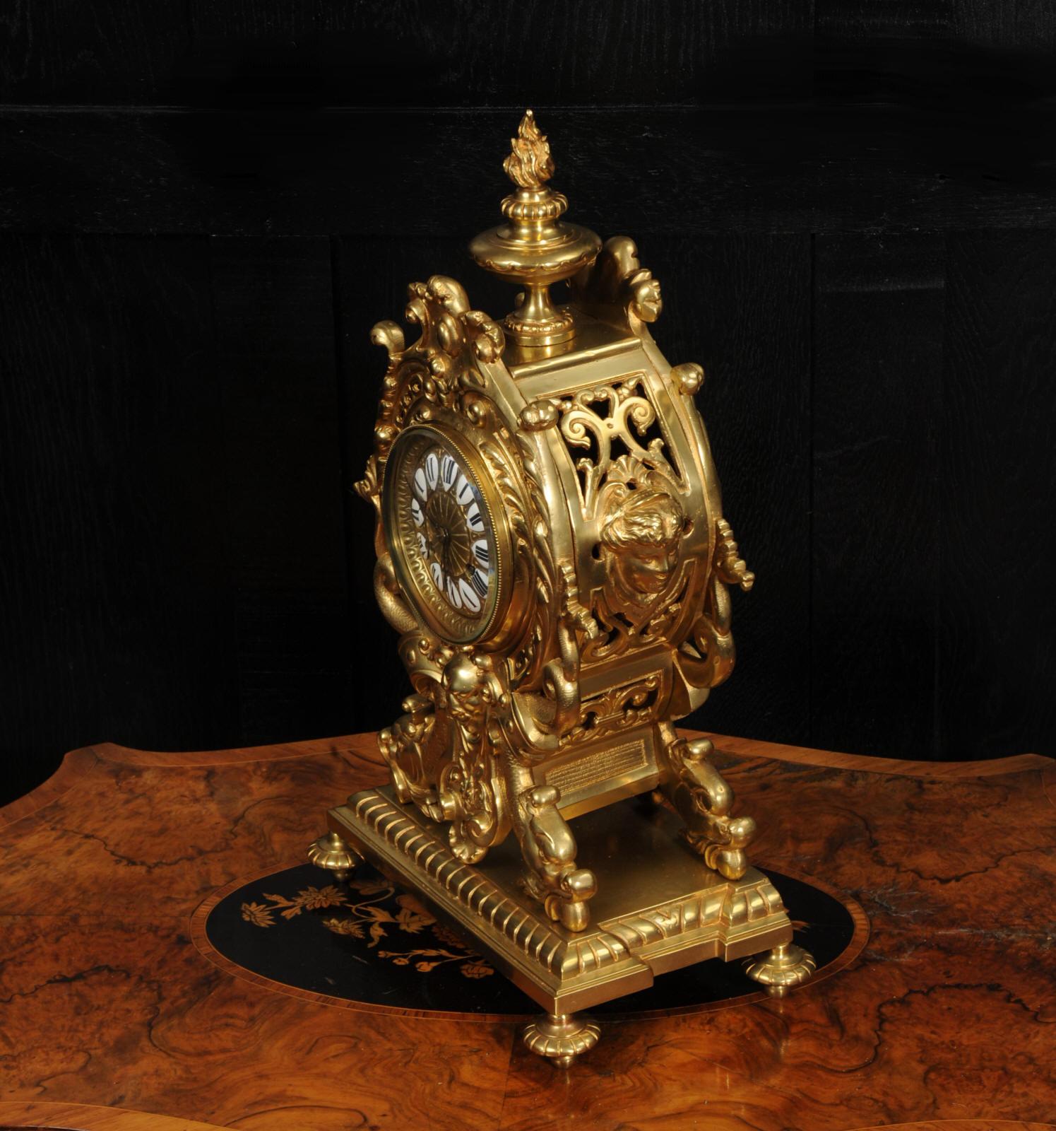 Antique French Gilt Bronze Baroque Clock, Mythical Sea at 1stDibs