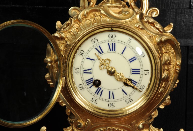 Antique French Gilt Bronze Rococo Clock by Samuel Marti at 1stDibs