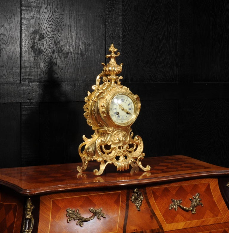 Antique French Gilt Bronze Rococo Clock by Samuel Marti at 1stDibs
