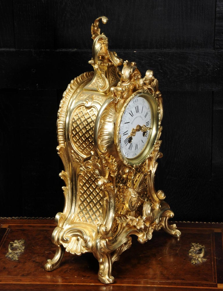 Antique French Gilt Bronze Rococo Clock by Vincenti et Cie, Music at ...