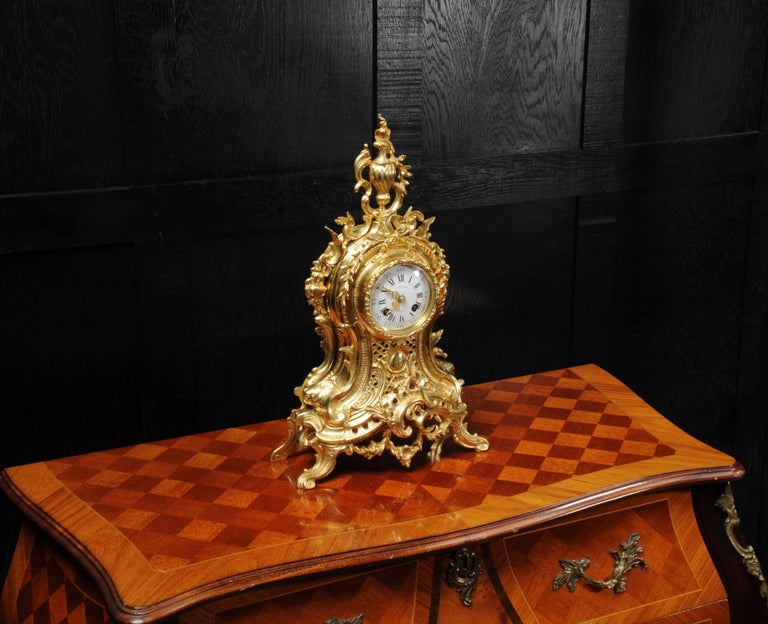 Antique French Gilt Bronze Rococo Clock at 1stDibs | french rococo ...