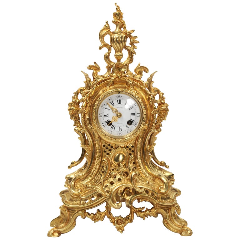 Antique French Gilt Bronze Rococo Clock at 1stDibs | french rococo ...
