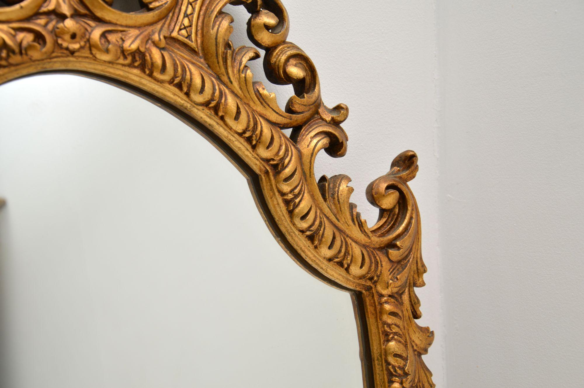 Antique French Gilt Wood Rococo Style Mirror For Sale at 1stDibs