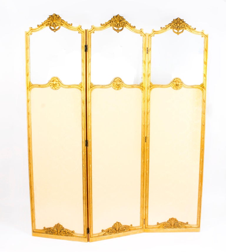 Antique French Giltwood Three Fold Dressing Screen, 19th Century For ...