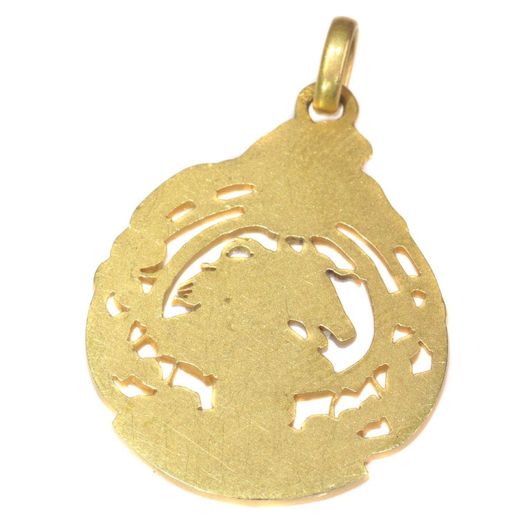 Antique French Gold Good Luck Charm, Good Luck Token for Horse Races ...