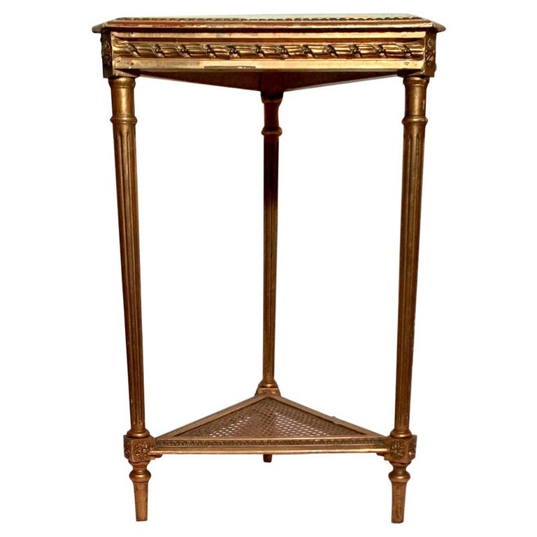 Antique French Gold Leaf Occasional Table with Marble Top, Circa 1900 ...