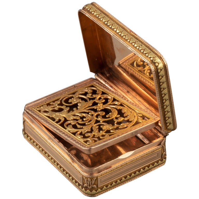 Antique French Gold Perfume Boxe "vinaigrette" For Sale at 1stDibs
