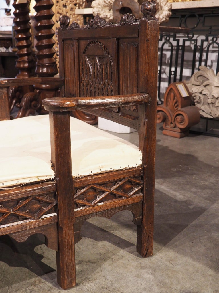 Antique French Gothic Oak Chaise Longue, Circa 1870 For Sale at 1stDibs