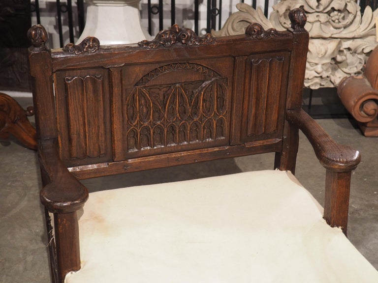 Antique French Gothic Oak Chaise Longue, Circa 1870 For Sale at 1stDibs