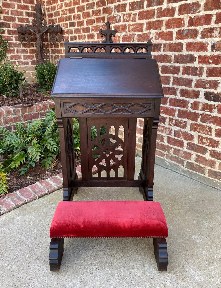 Antique French Gothic Renaissance Prie Dieu Prayer Kneeler Prayer Bench ...