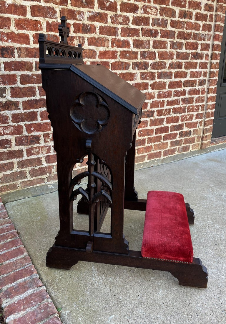 Antique French Gothic Renaissance Prie Dieu Prayer Kneeler Prayer Bench ...