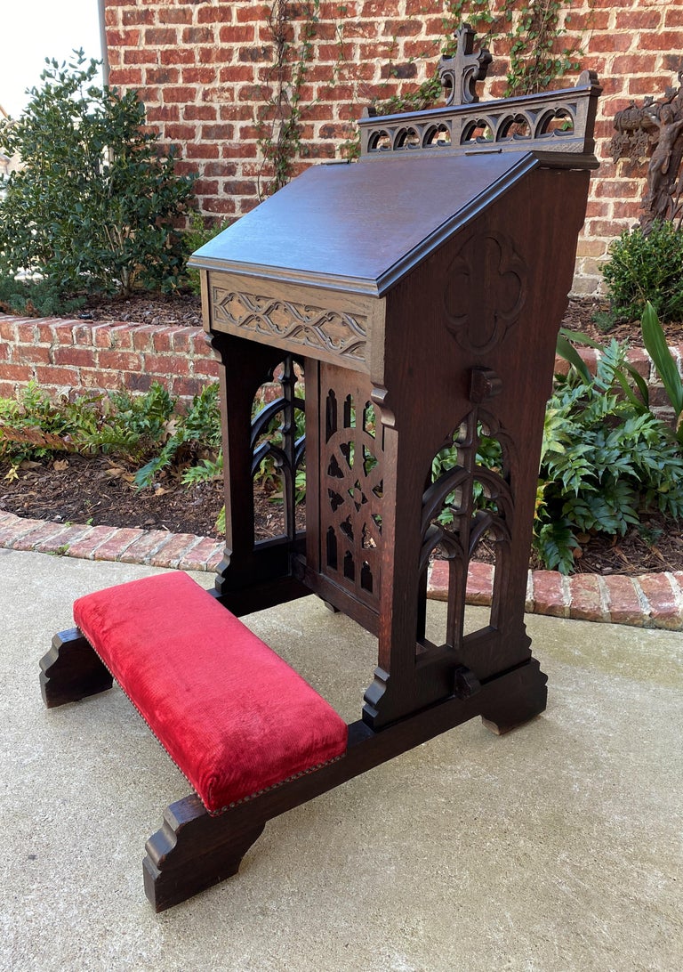 Antique French Gothic Renaissance Prie Dieu Prayer Kneeler Prayer Bench ...