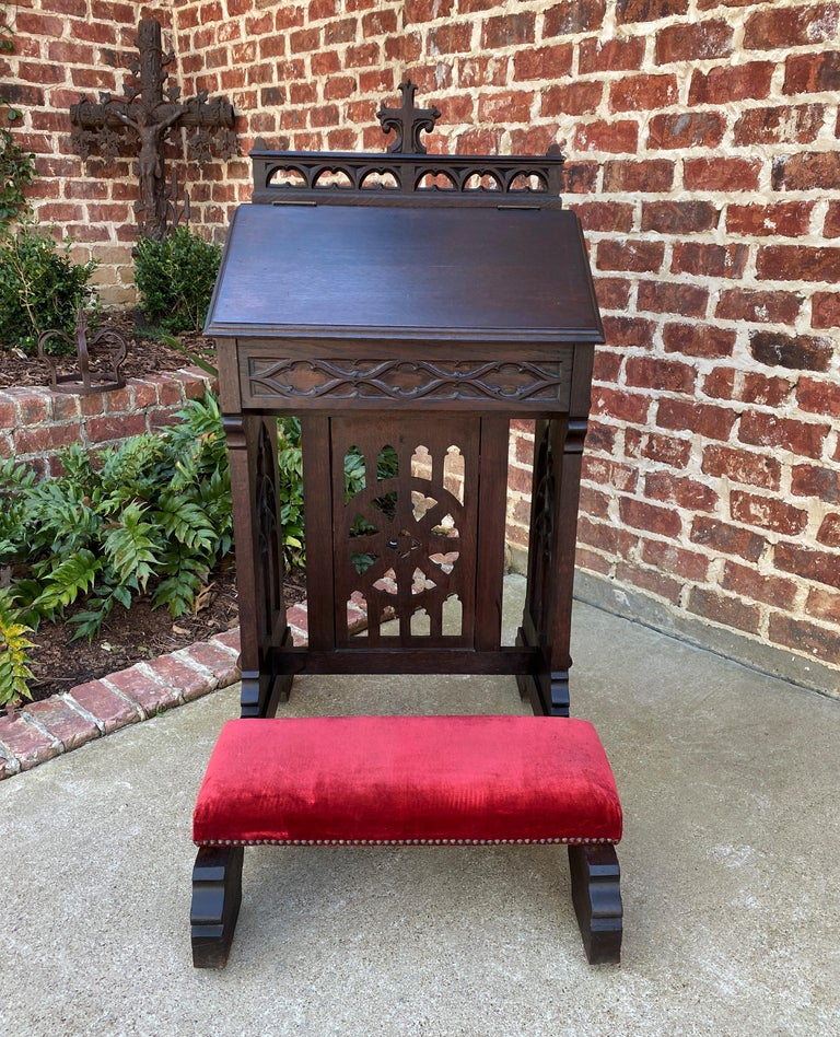 Antique French Gothic Renaissance Prie Dieu Prayer Kneeler Prayer Bench ...