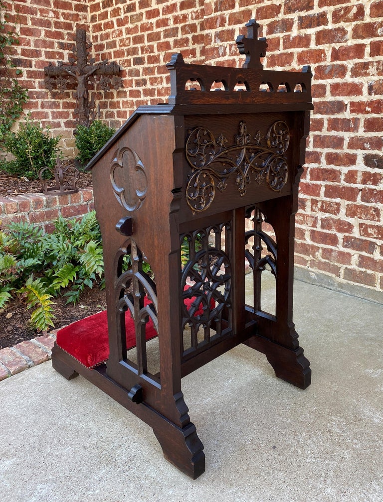 Antique French Gothic Renaissance Prie Dieu Prayer Kneeler Prayer Bench ...