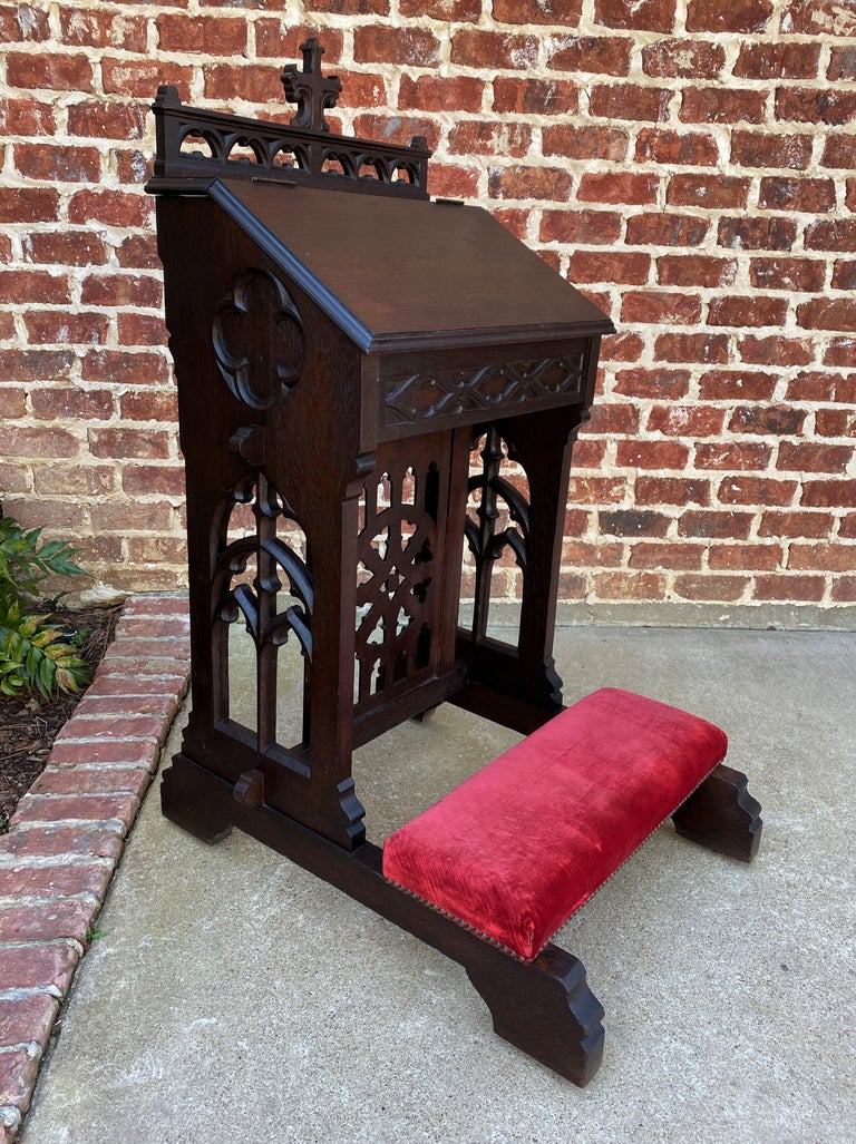Antique French Gothic Renaissance Prie Dieu Prayer Kneeler Prayer Bench ...
