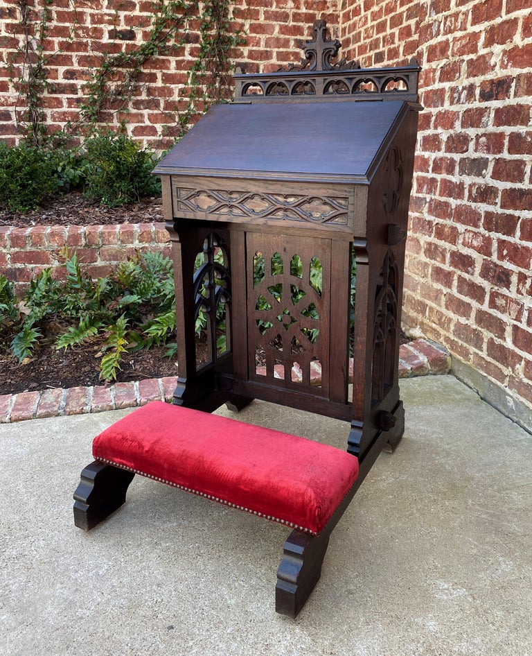 Antique French Gothic Renaissance Prie Dieu Prayer Kneeler Prayer Bench ...