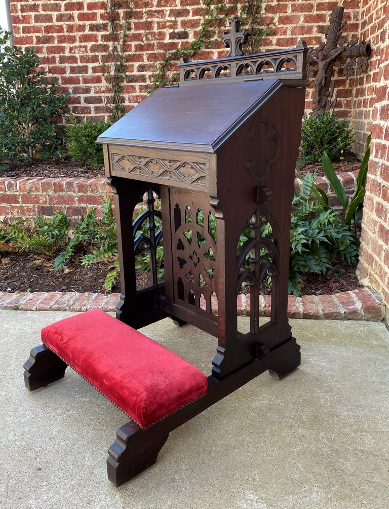 Antique French Gothic Renaissance Prie Dieu Prayer Kneeler Prayer Bench ...