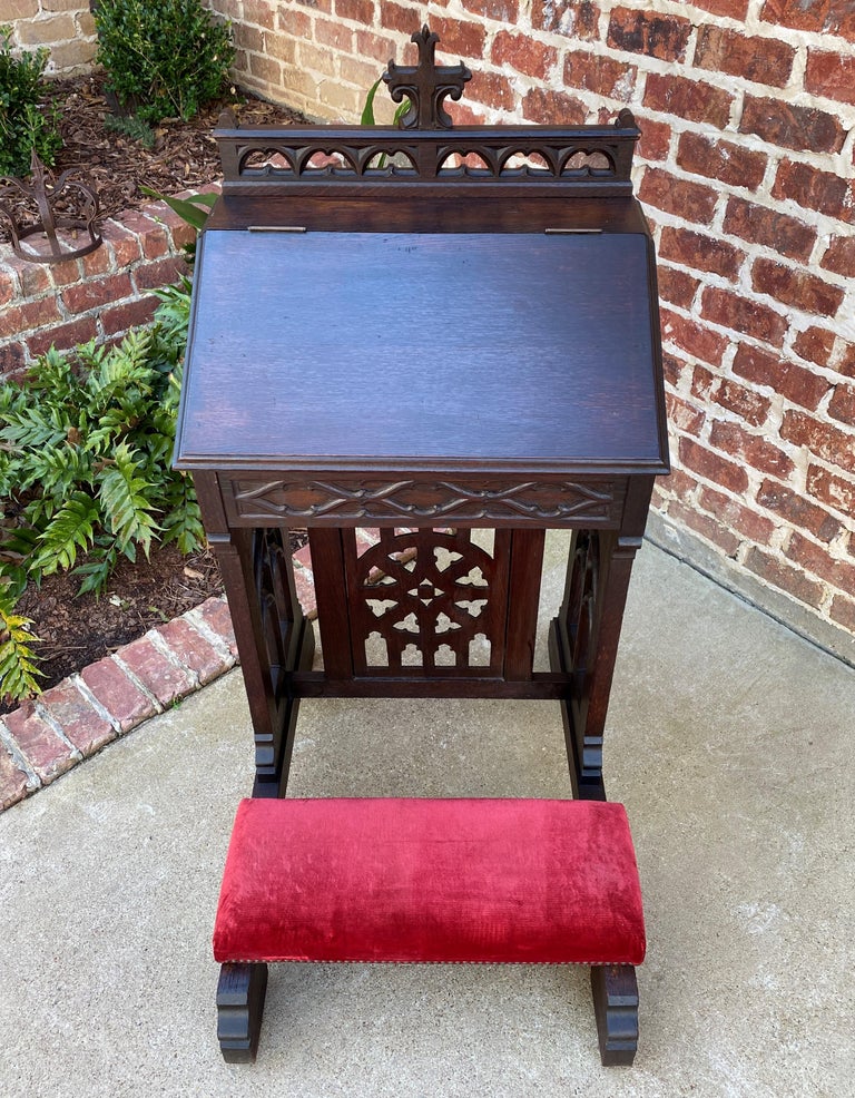 Antique French Gothic Renaissance Prie Dieu Prayer Kneeler Prayer Bench ...