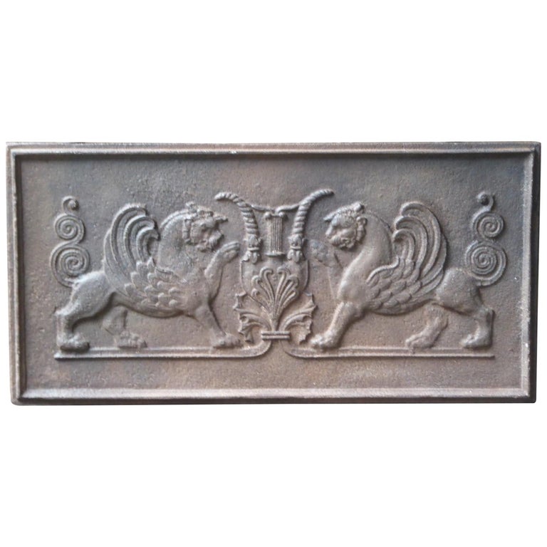 Antique French Gothic Style 'Griffins' Fireback, 18th-19th Century at ...