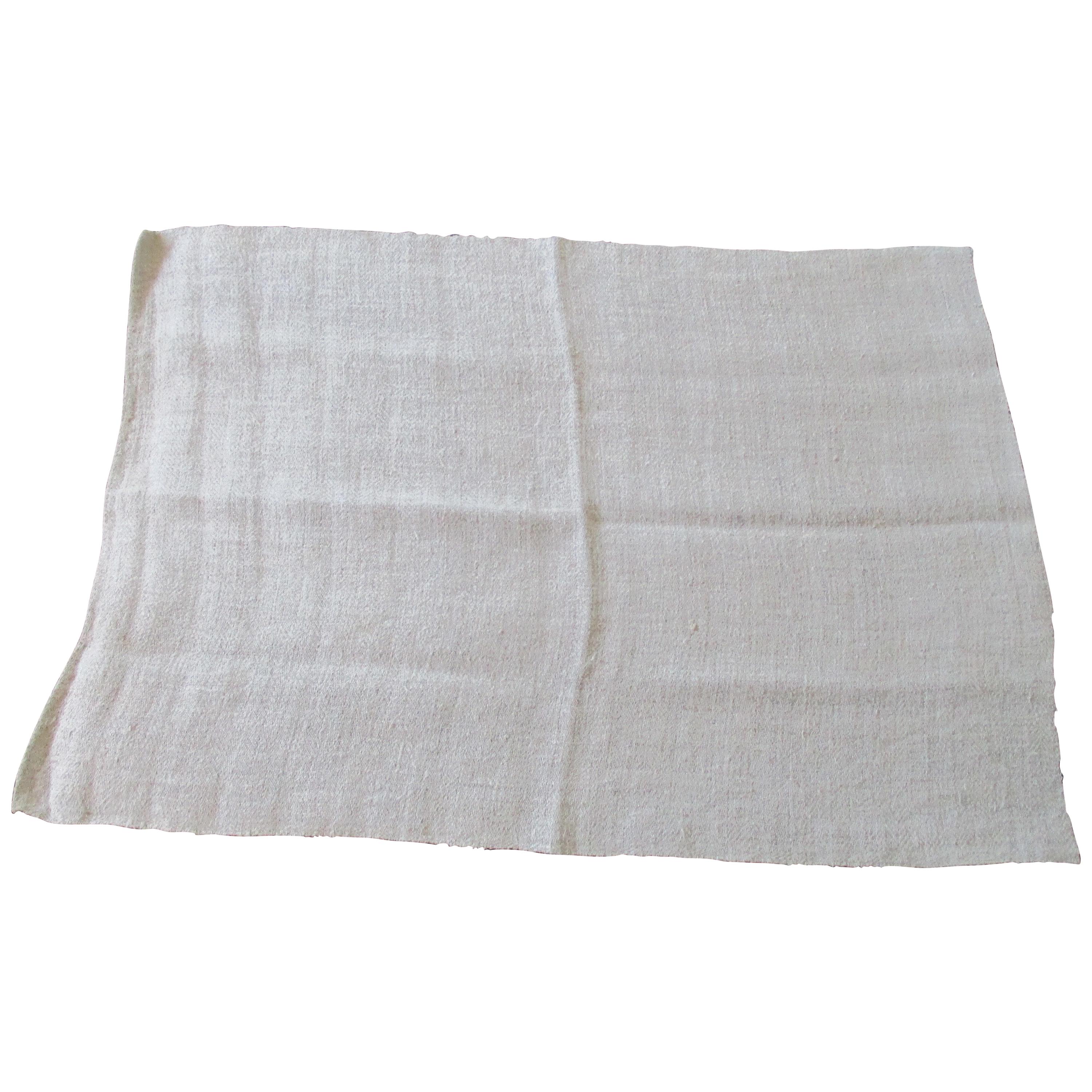 Antique French Grain Sack Natural on Natural Woven Textured Textile #3 ...