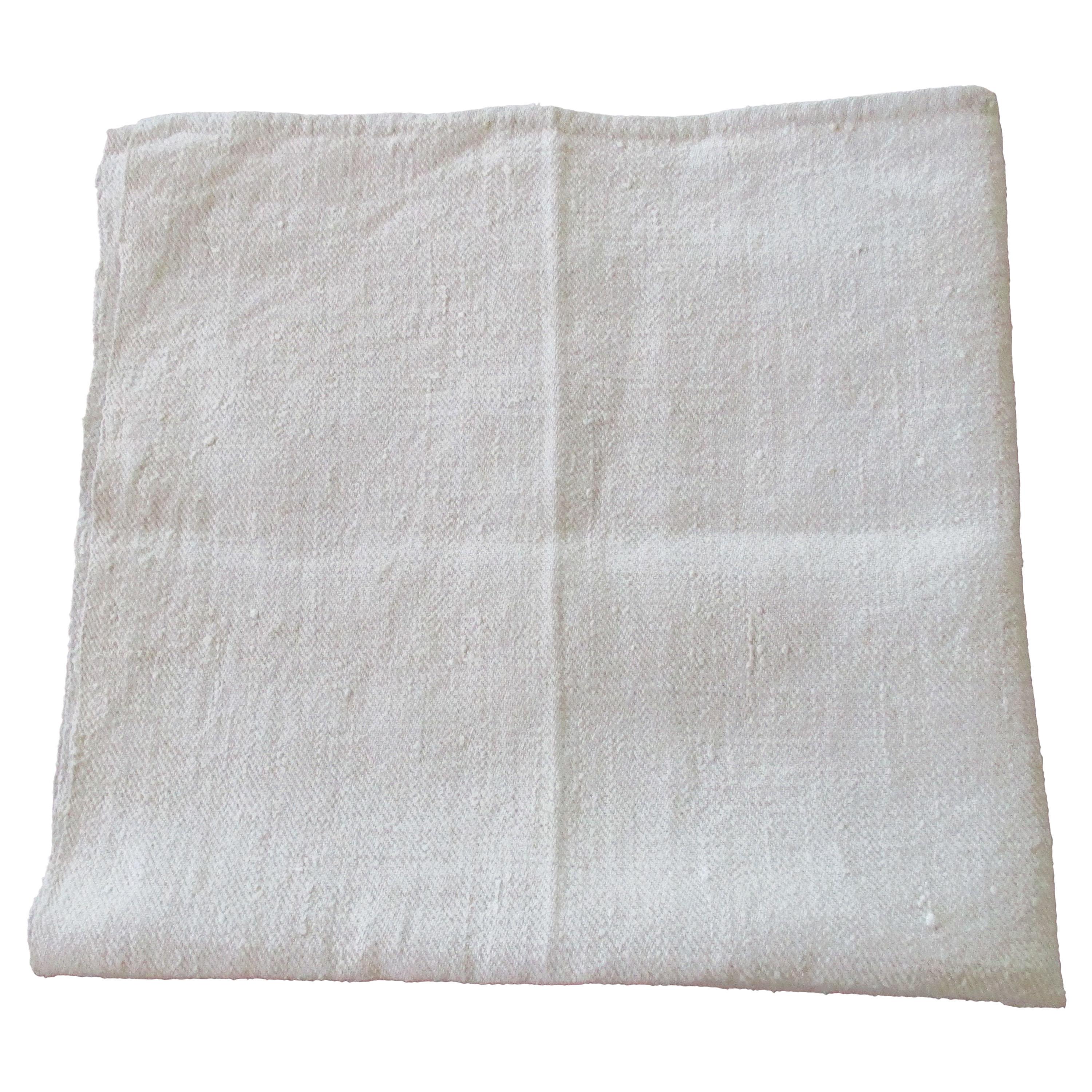 Vintage Yellow and Natural Woven Grain Sack Textile Fragment For Sale ...