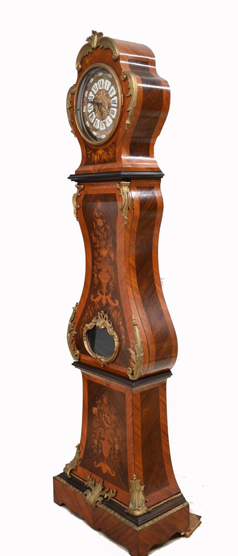 Antique French Grandfather Clock Floral Inlay 1930 For Sale at 1stDibs ...
