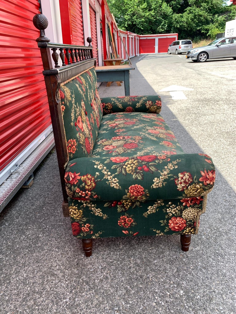 Antique French Green Floral Settee For Sale at 1stDibs | green floral sofa