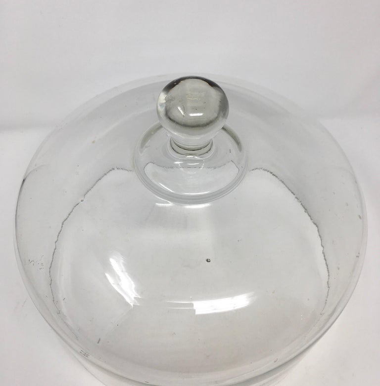 Antique French Hand Blown Glass Cheese or Pastry Cloche Dome at 1stDibs