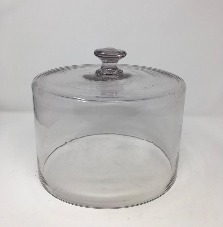 Antique French Hand Blown Glass Cheese or Pastry Cloche Dome at 1stDibs