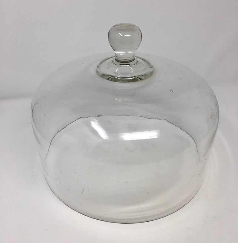 Antique French Hand Blown Glass Cheese or Pastry Cloche Dome at 1stDibs