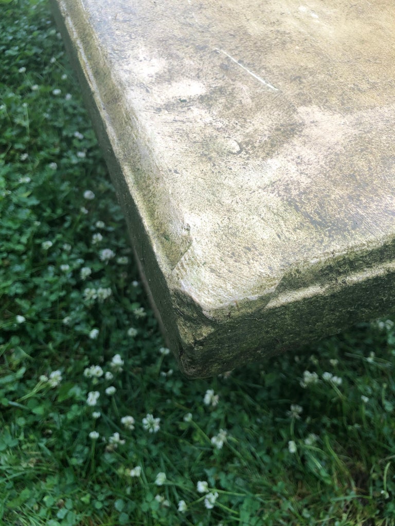 Antique French Hand-Carved Limestone Bench with Simple Supports For ...
