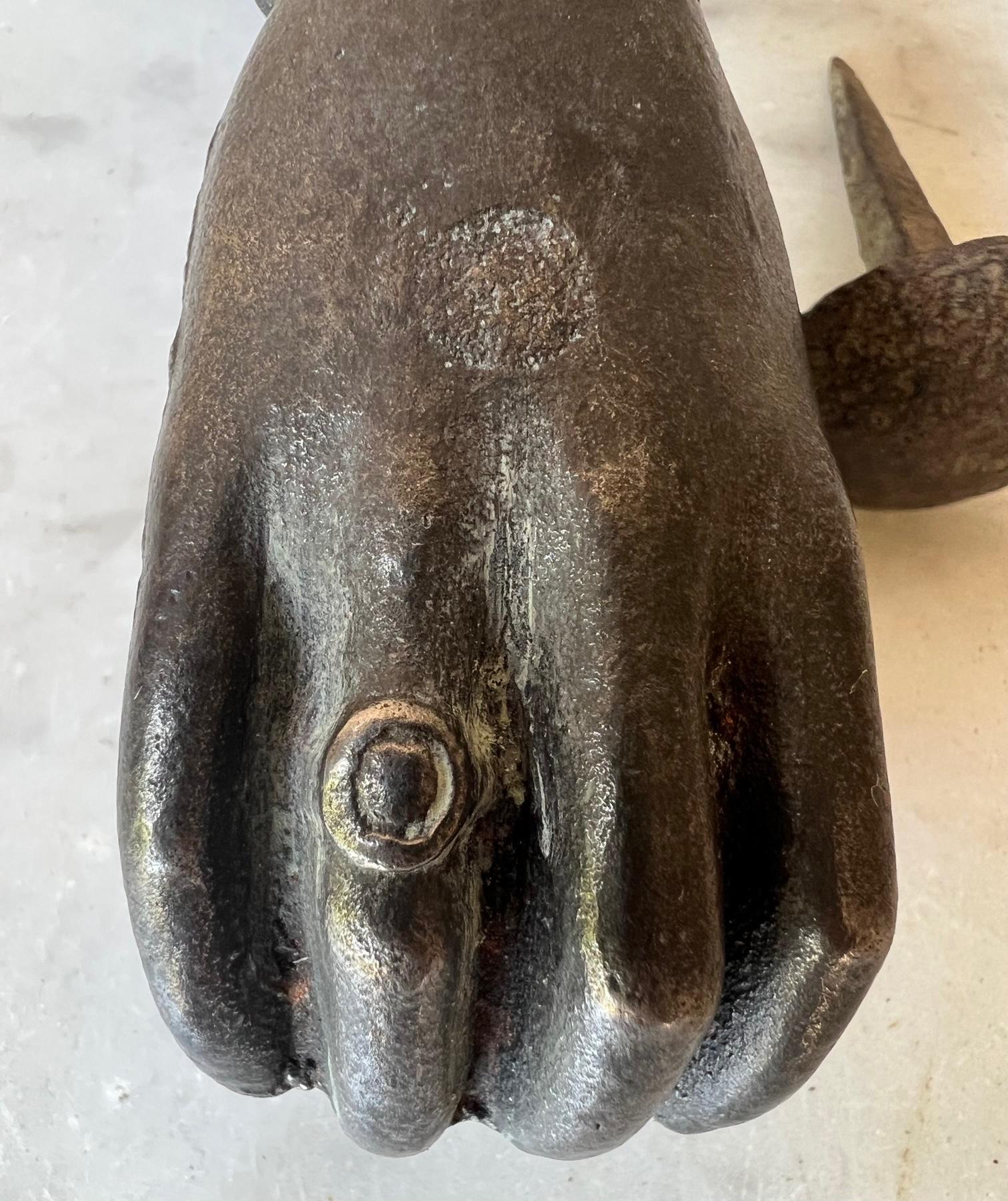 Antique French Hand Door Knocker For Sale at 1stDibs