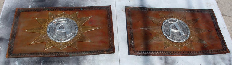 Antique French Hand Hammered Copper Sign For Sale at 1stDibs